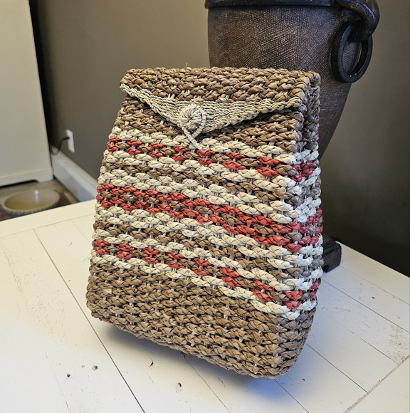 Anthropologie | Bags | Native Handmade Pandan Woven Rattan Backpack ...